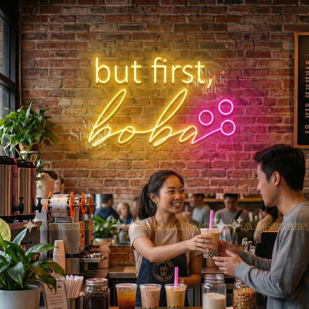 Boba Neon Sign, Bubble Tea Shop Decor, Custom Milk Cafe Light - Etsy