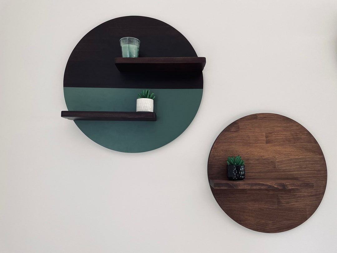 Wooden Wall Shelf, Round Wall Shelf, Wall Decor Shelving, Handmaded ...