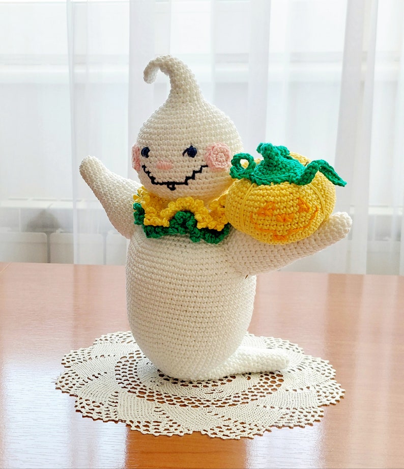 Halloween Crochet Pattern Ghost With Pumpkin Halloween | Etsy