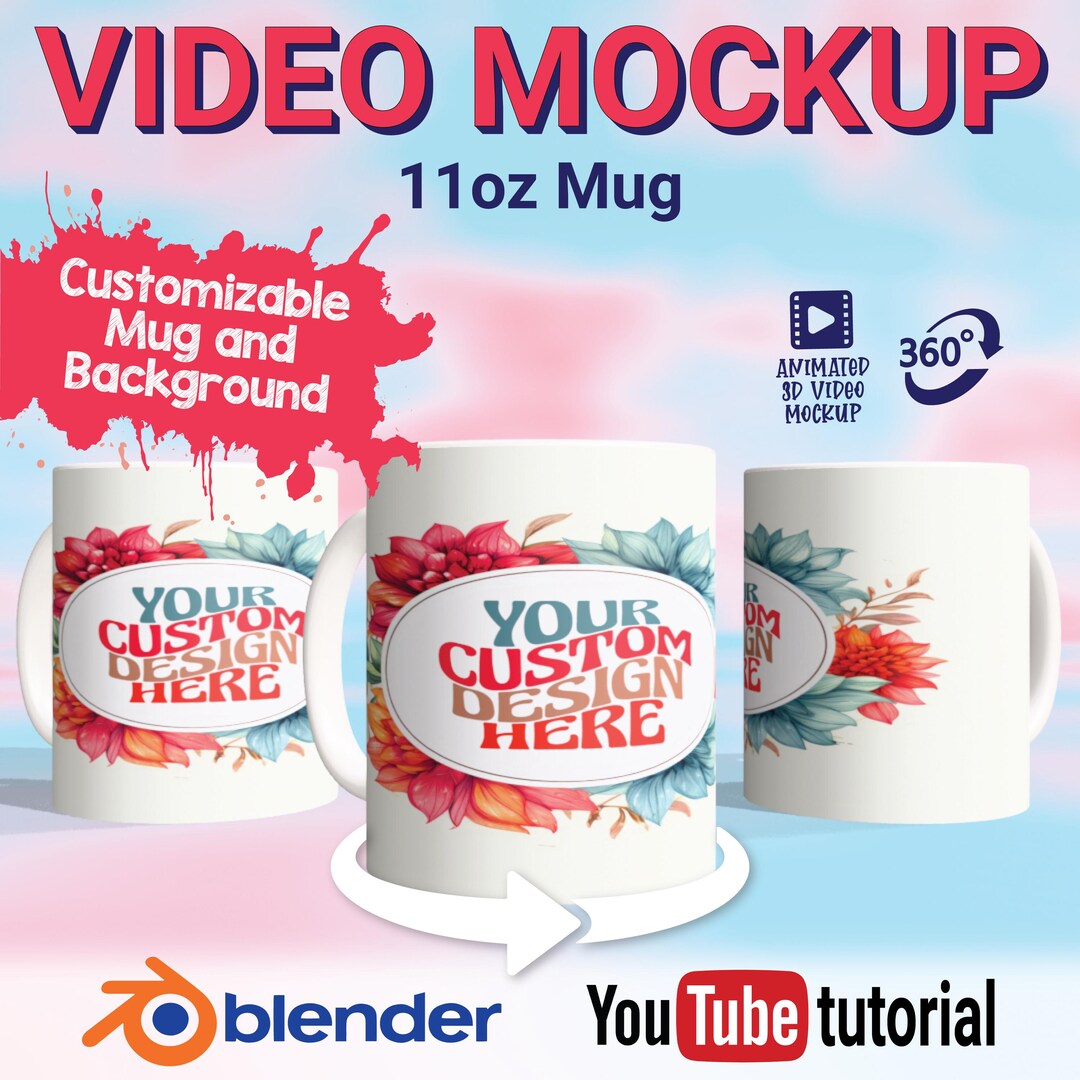 11 Oz Mug Video Mockup | Spinning Mug Mockup | 3D Mug Video Mock-up ...