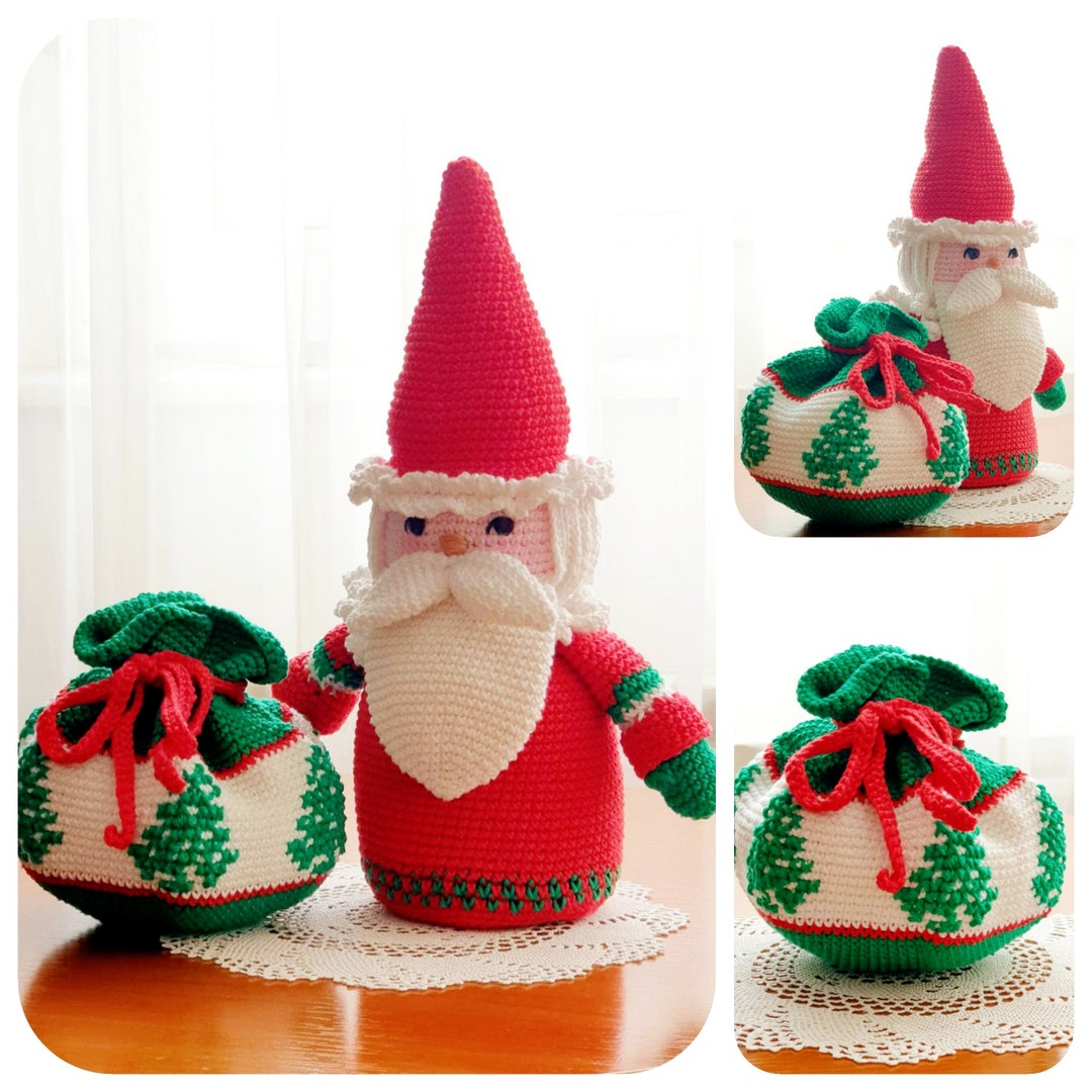 Christmas Crochet Pattern, Santa With Christmas Sack, Christmas Crochet ...