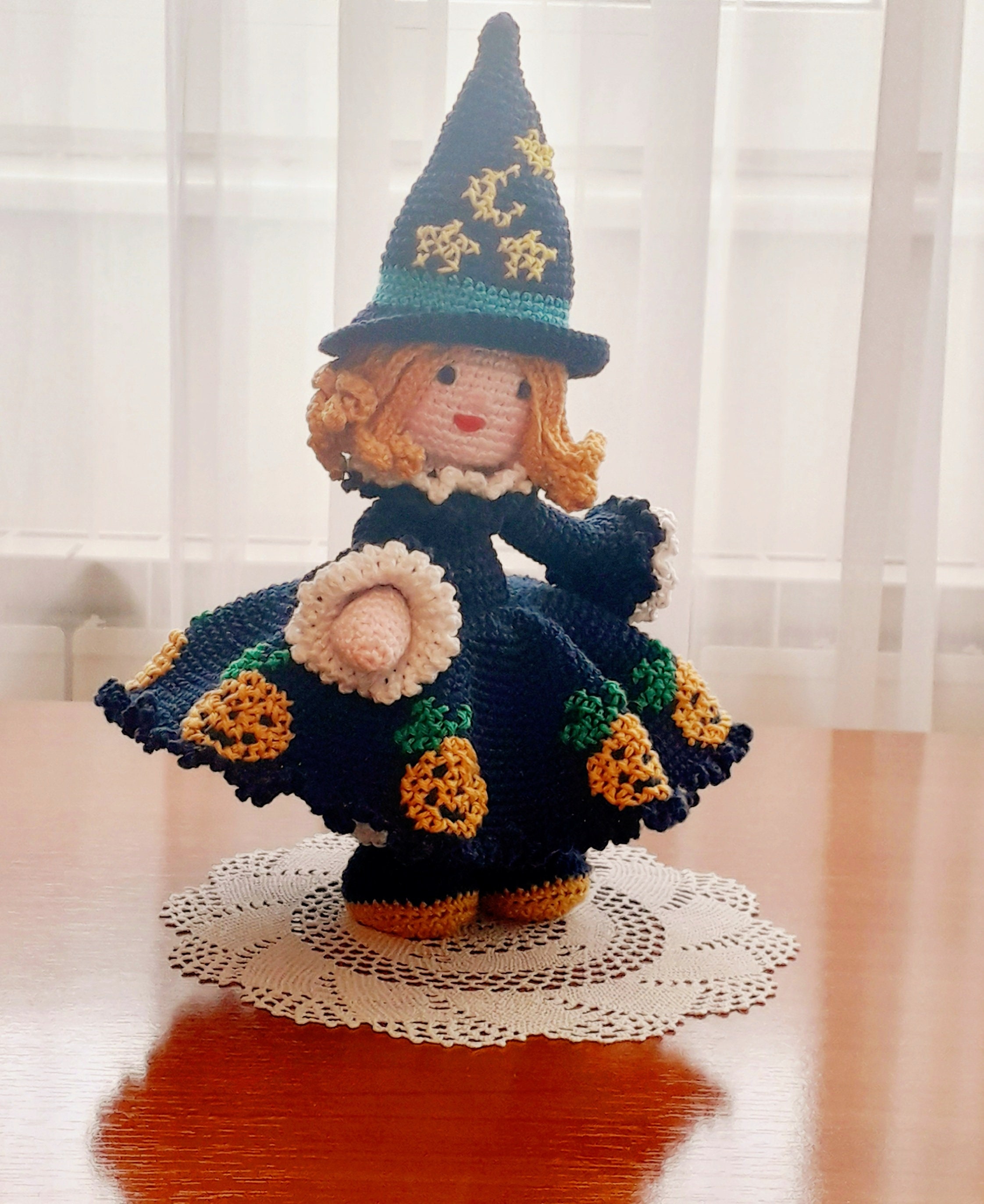 Halloween Crochet Pattern Doll With Indigo Witch Hat - Etsy