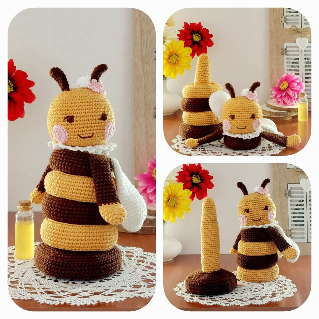 Crochet Pattern Bee Stacking Toy, Crochet Doll Pattern, Amigurumi ...