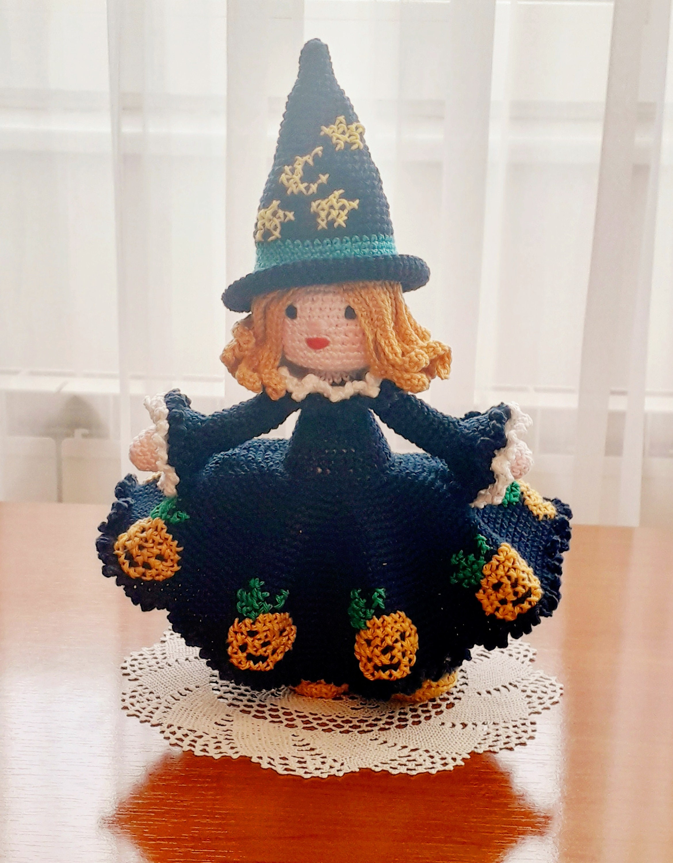 Halloween Crochet Pattern Doll With Indigo Witch Hat - Etsy
