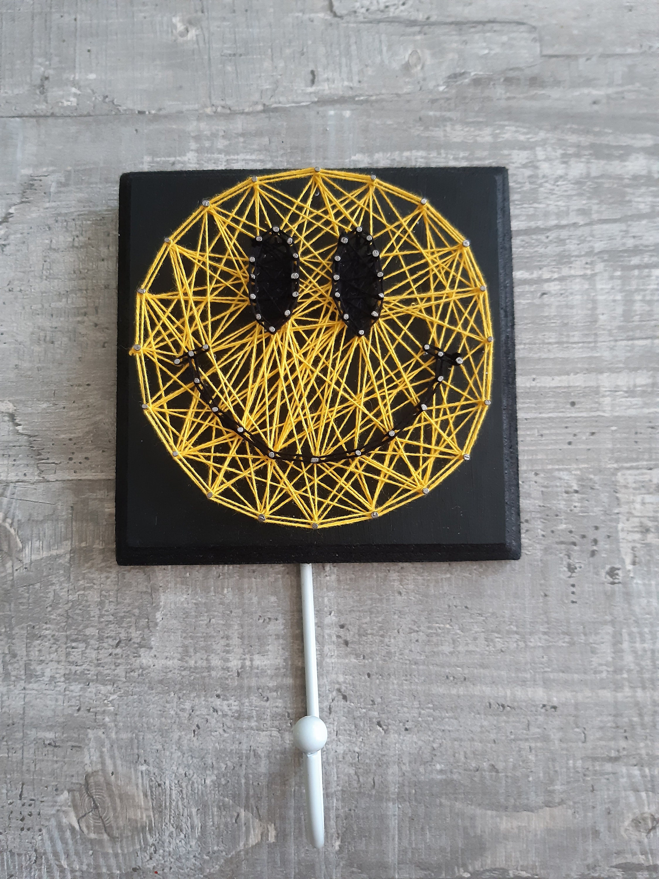 Custom Handmade Smiley String Art Wall Hook Unique and - Etsy