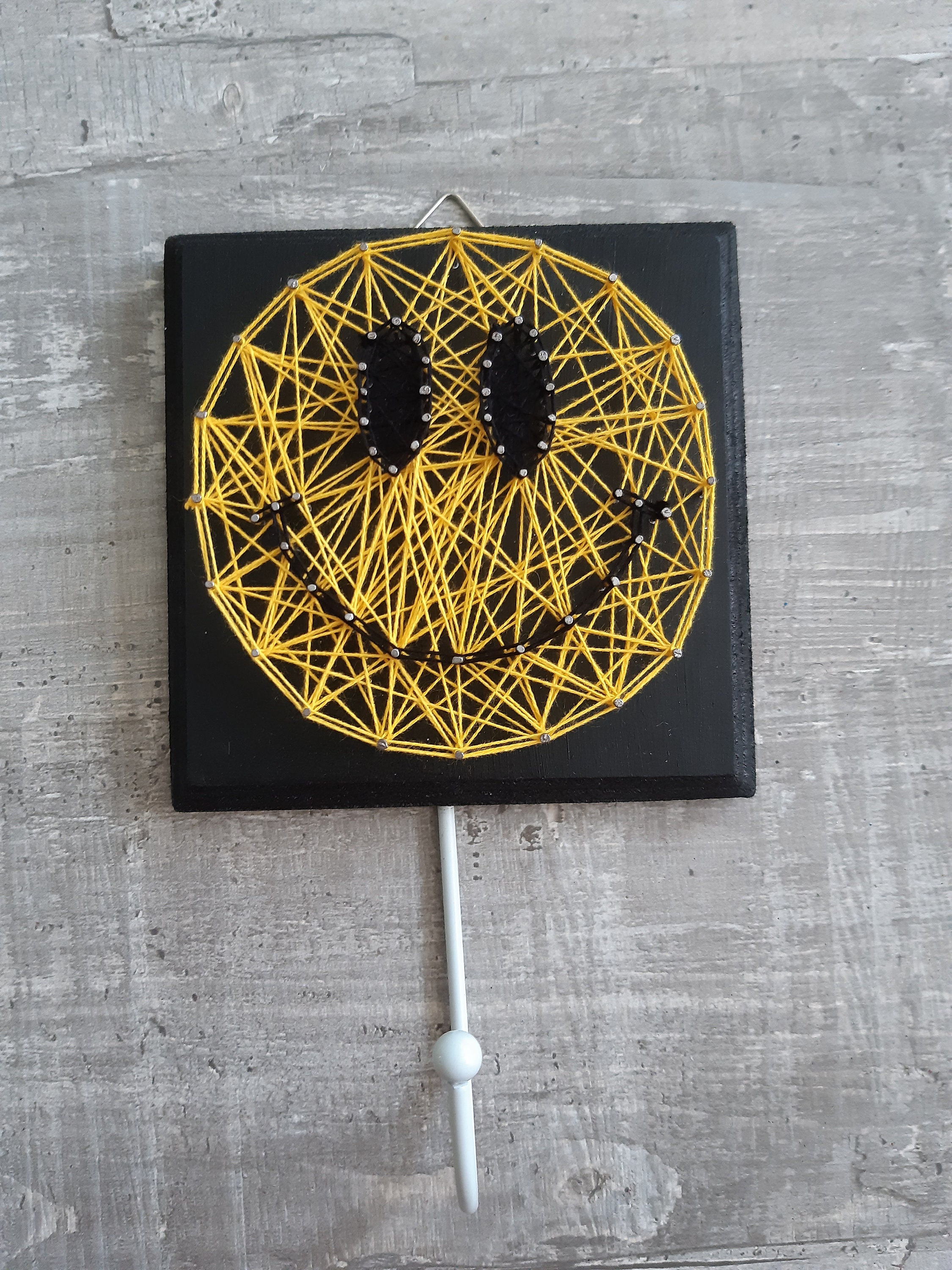 Custom Handmade Smiley String Art Wall Hook Unique and - Etsy