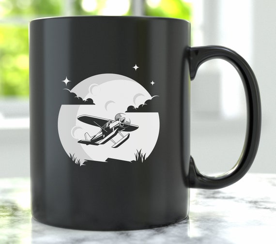 Seaplane Moon Funny Pilot Mug Airplane Tumbler Seaplane | Etsy