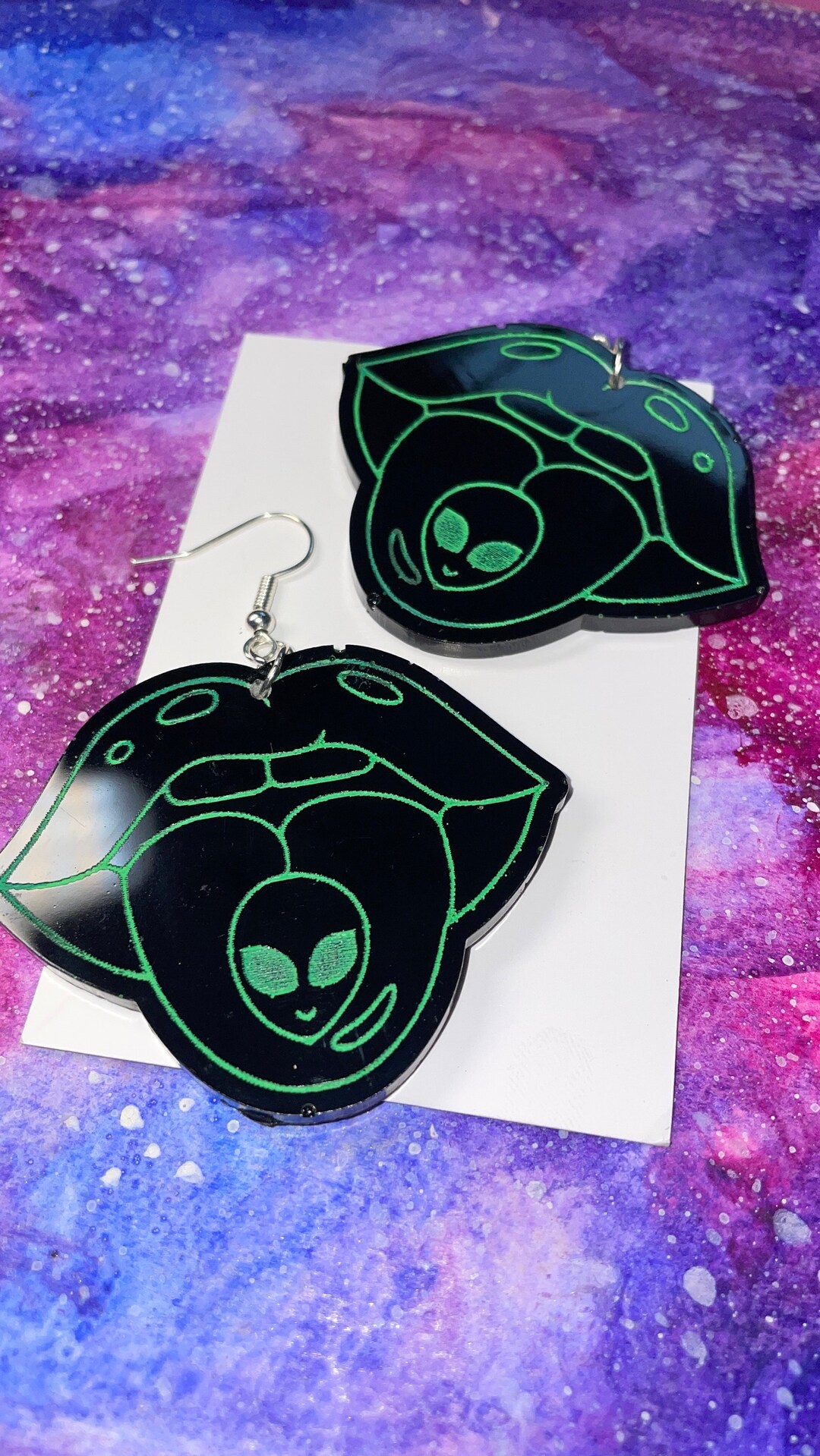 Alien Earrings, Alien Head Earrings, Resin Jewellery, Fun Earrings ...