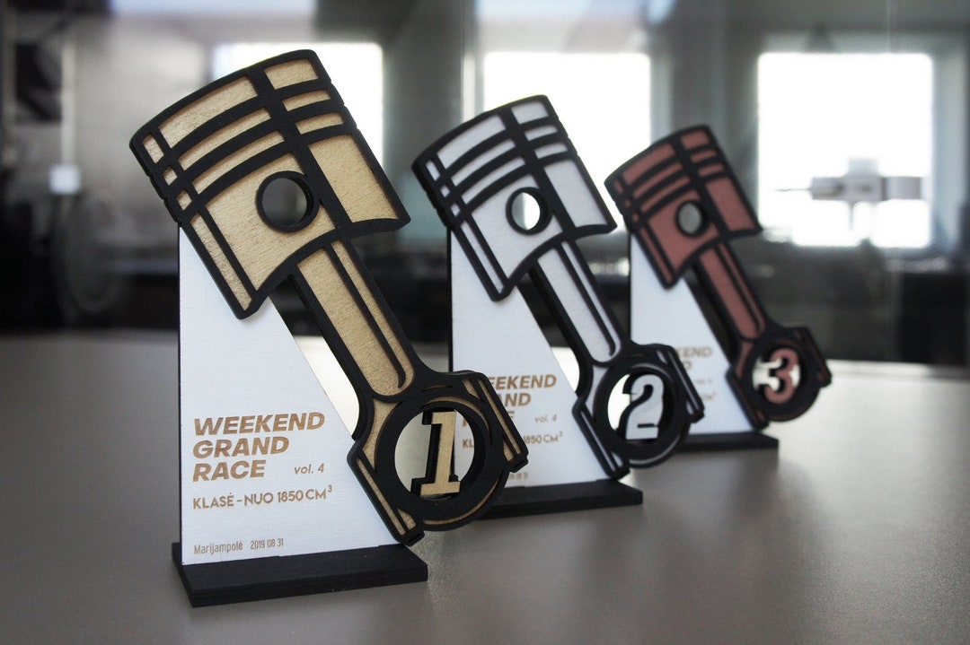 Modern Trophy/ Personalised Award/ Engraved Custom Plaque/ Wooden ...