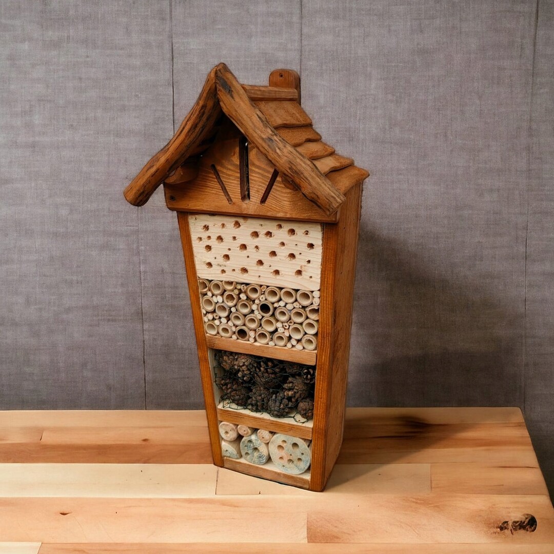 Wooden Insect Hotel and Bee House/ Insect Bird Hotel/ Wood Bug Shelter ...