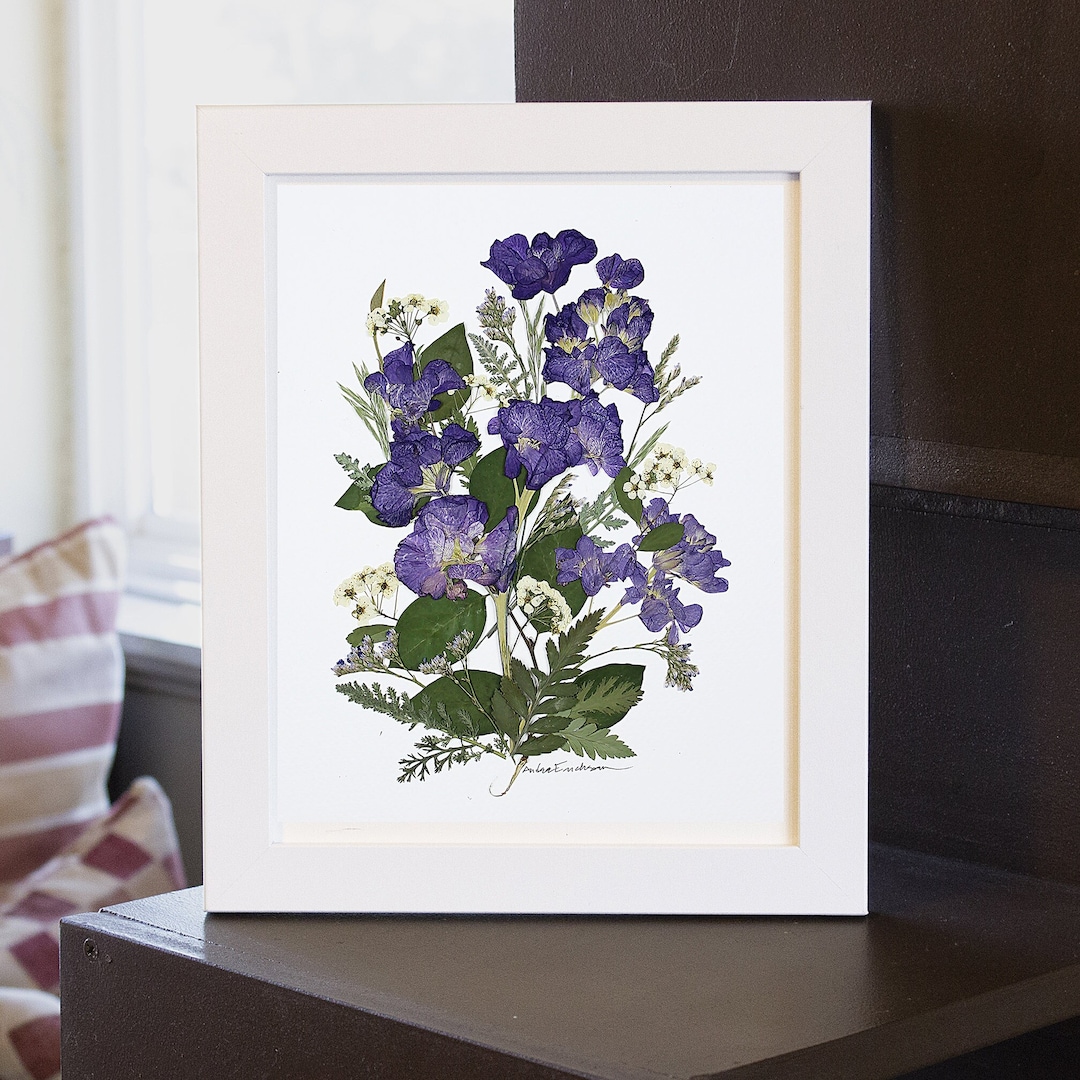 Pressed Flower Art, Dried Flower Art, Pressed Flower Collage - Etsy