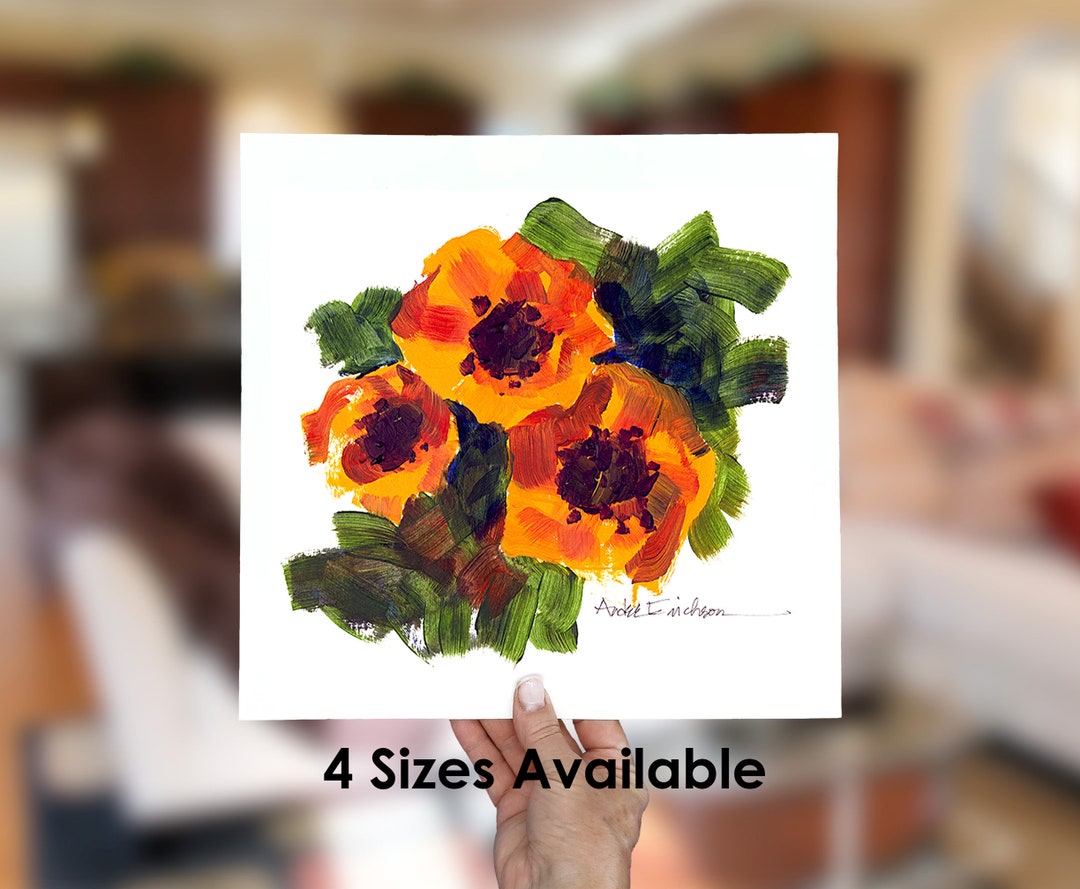 Flower Art, Orange Poppy Art, Watercolor Print, Watercolor Poppies ...