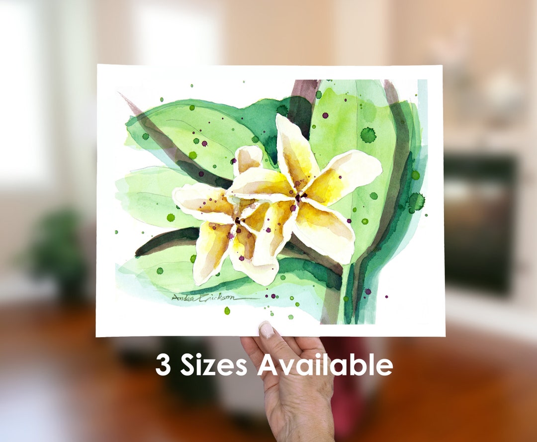 Flower Art, Tropical Flower Art, Watercolor Print, Flower Art, Wall Art ...