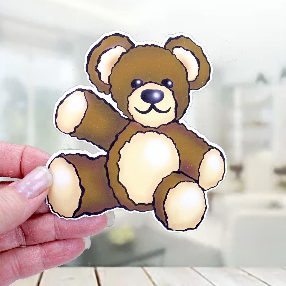 Teddy Bear Sticker Animal Sticker Cute Sticker Vinyl - Etsy