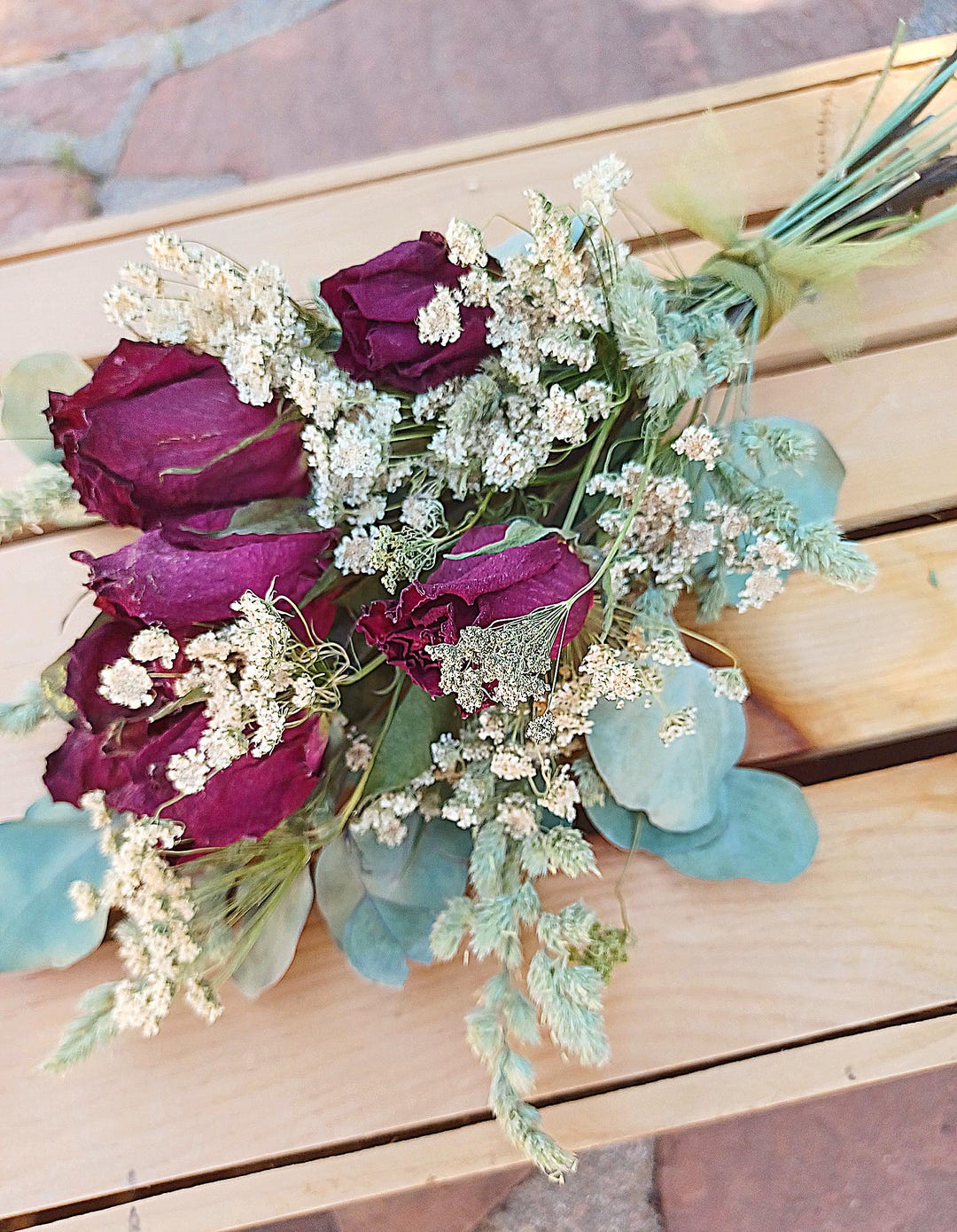 Dried Flower Bouquet, Dried Rose Bouquet, Red Rose Bouquet - Etsy