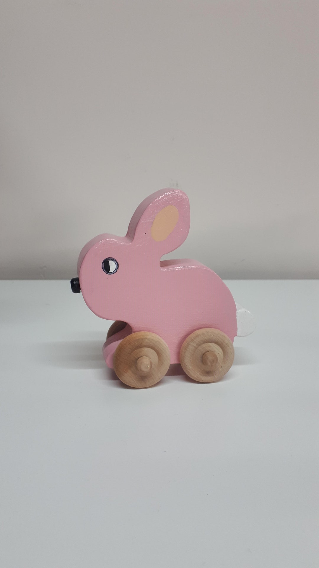 Wooden Wheeled Bunny - Etsy