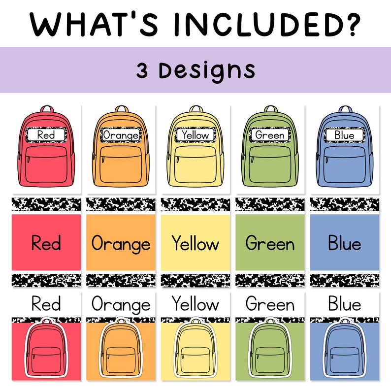 Color Word Posters for Pastel & Composition Notebook Classroom Decor ...
