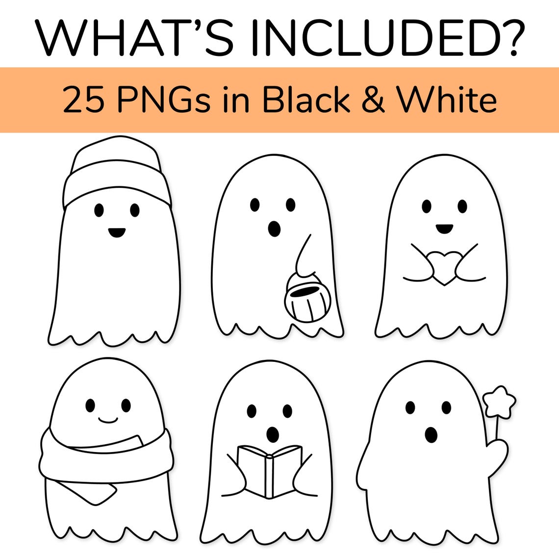 Ghost Clipart, Cute Ghost PNG, Halloween Ghost PNG - Etsy