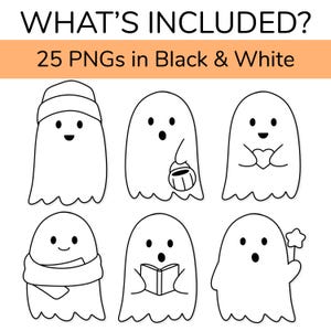 Ghost Clipart, Cute Ghost PNG, Halloween Ghost PNG - Etsy
