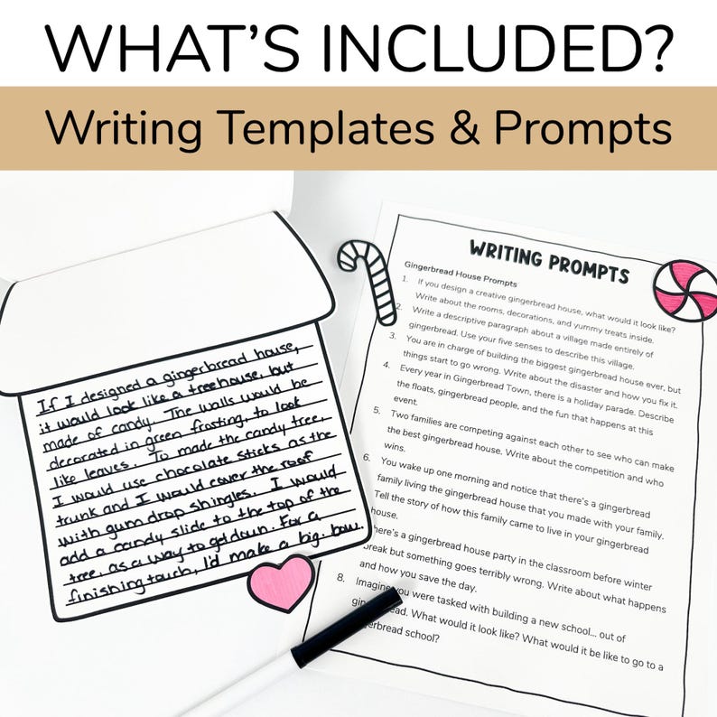 Gingerbread House Craft to Co-create a Christmas Bulletin Board, Winter ...