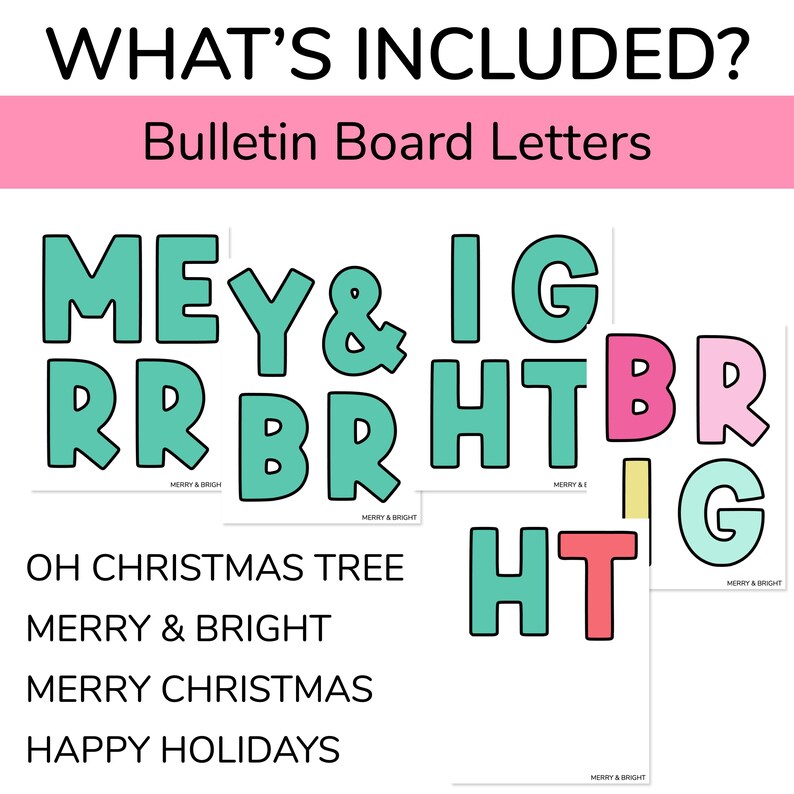 Christmas Bulletin Board Kit With Christmas Trees, Christmas Lights ...