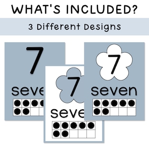 Boho Number Posters With Ten Frames - Numbers 1 to 20 Posters - Etsy