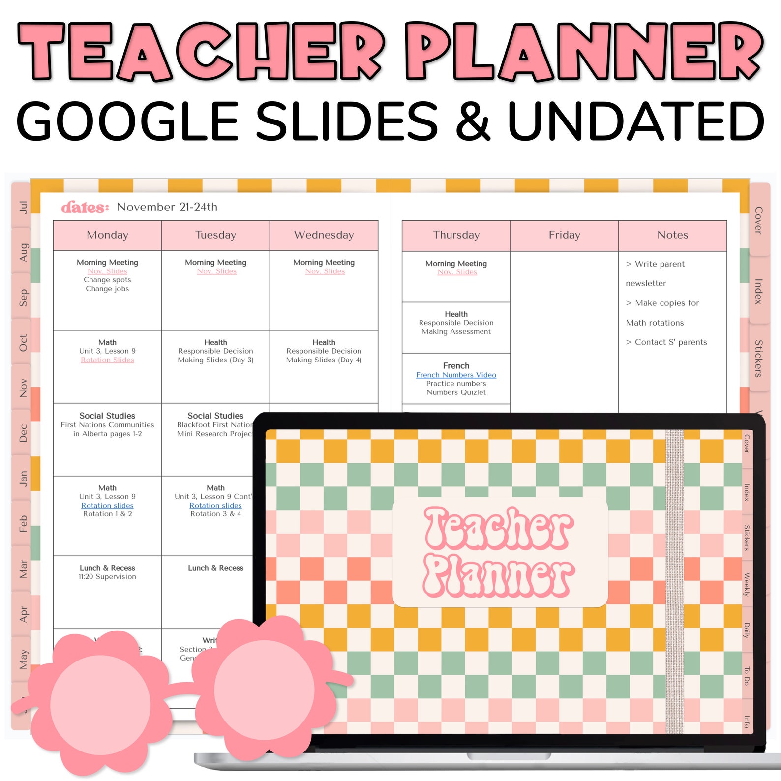 Retro Digital Teacher Planner, Google Slides Teacher Planner, Retro ...