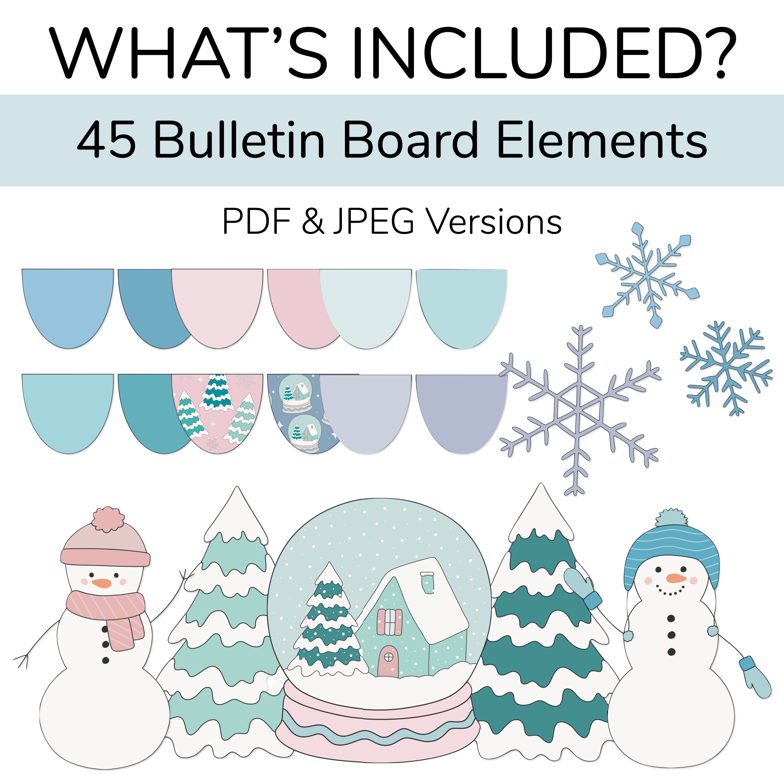 Winter Bulletin Board Kit Snowman Door Decor or Winter Door Decor - Etsy