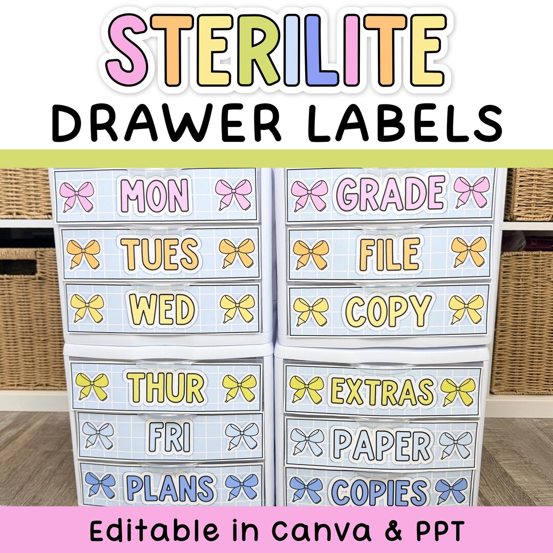 3 Drawer Sterilite Labels for Classroom Organization and Teacher ...