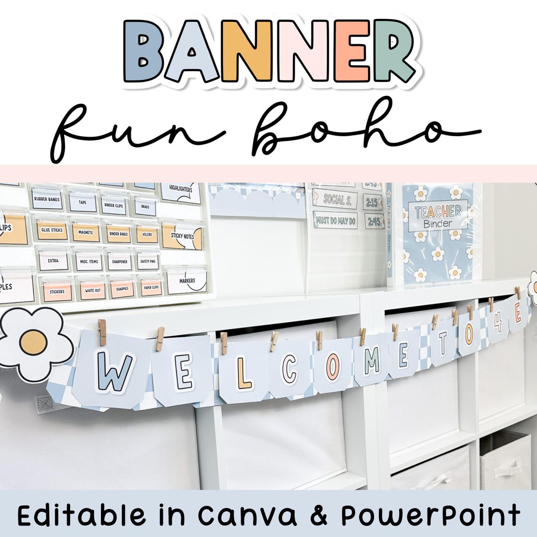Boho Classroom Banner - Welcome to Our Classroom and Teacher Name ...
