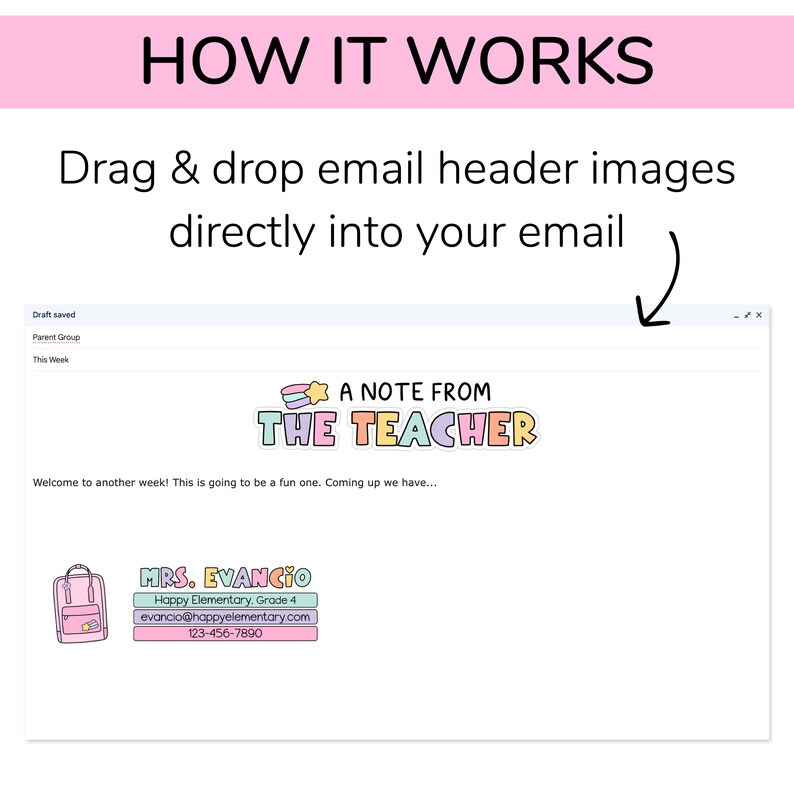 Teacher Email Signature | Email Signature Template & Email Headers for ...