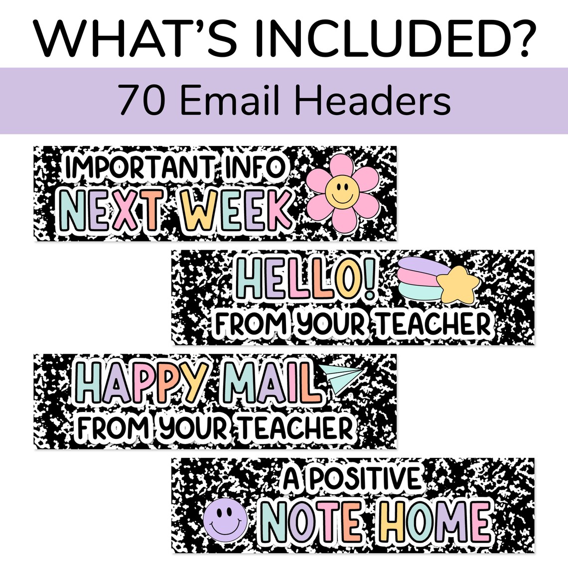 Email Signature for Teacher | Composition Notebook Classroom Decor ...