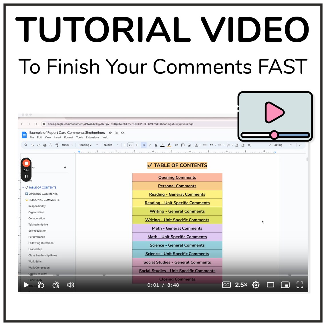 300 Report Card Comments Bank for Grades 4-6 is Fully Editable in ...