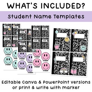 Welcome Back to School Bulletin Board for Pastel & Composition Notebook ...
