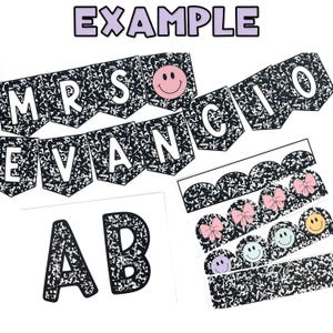 Composition Notebook Classroom Decor Bundle | Bulletin Board Letters ...