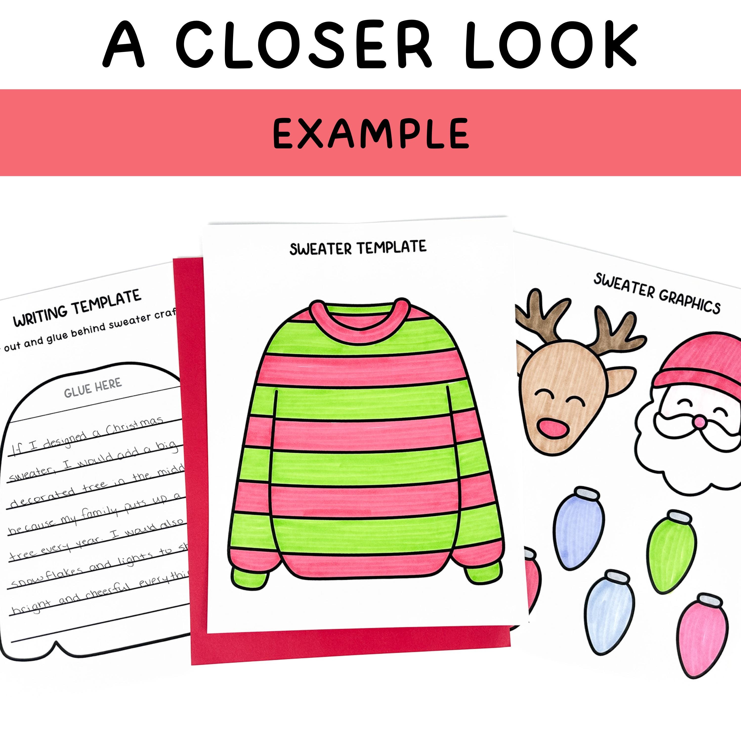 Christmas Bulletin Board Kit - Ugly Christmas Sweater Craft, Writing ...