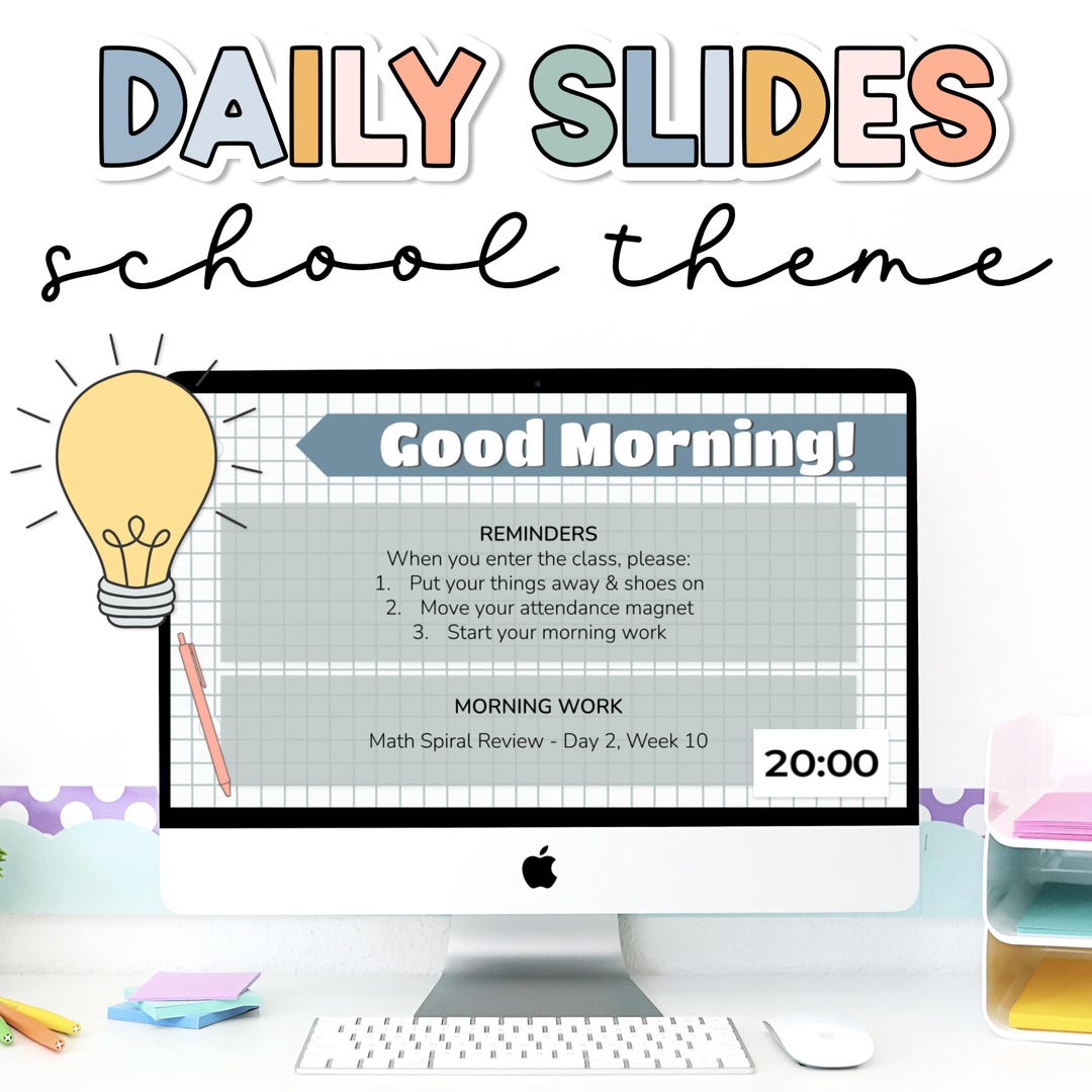 Classroom Slide Templates for Teachers Including Morning Slides, Agenda ...
