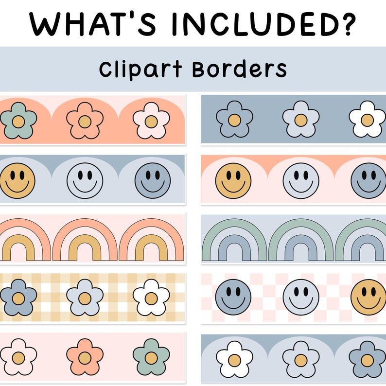 Boho Bulletin Board Borders - Printable Bulletin Board Borders Matches ...