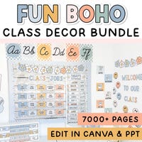 Editable Classroom Modern Boho Complete Collection Printable Bundle ...