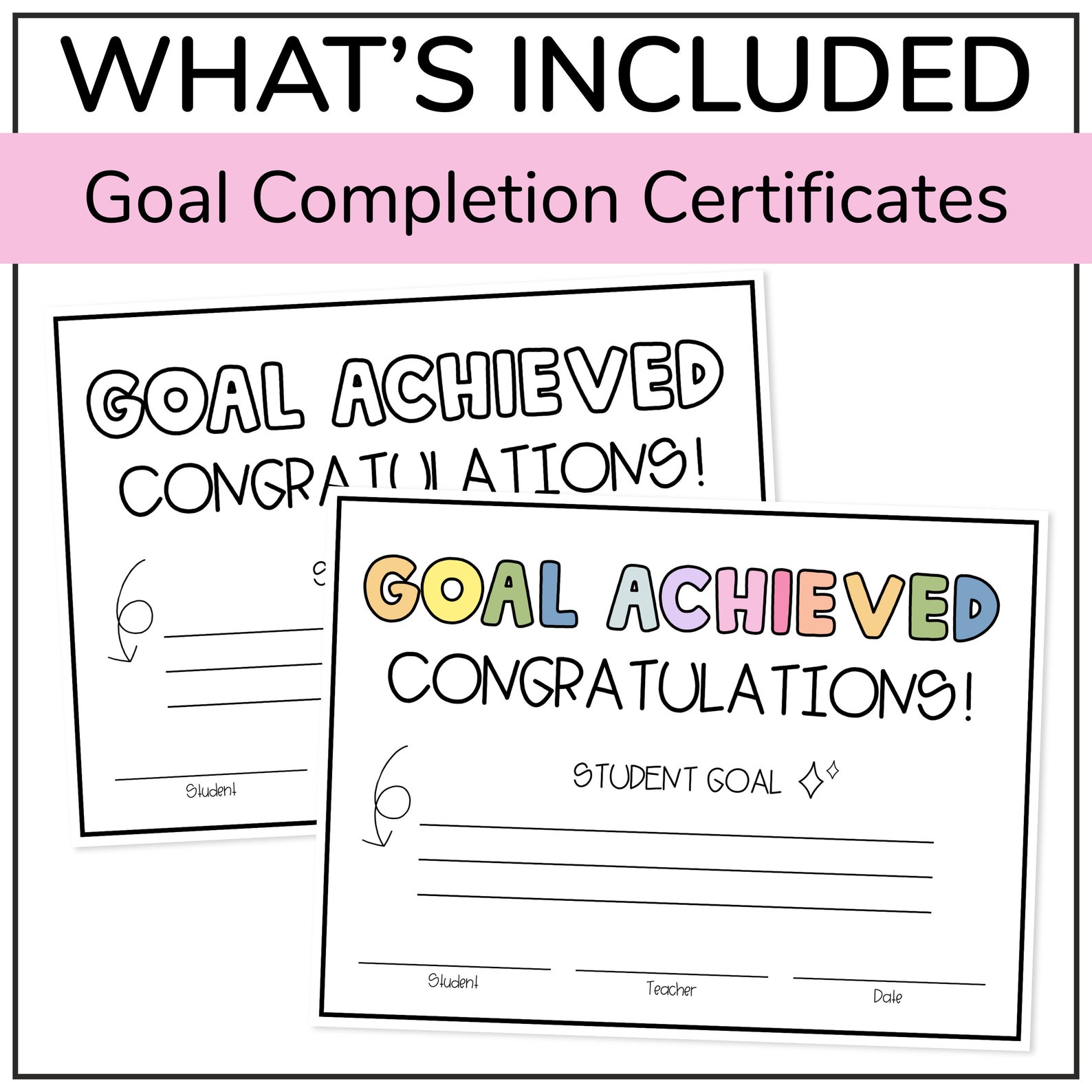 Student Goal Setting Kit: Goals Bulletin Board, Student SMART Goal ...
