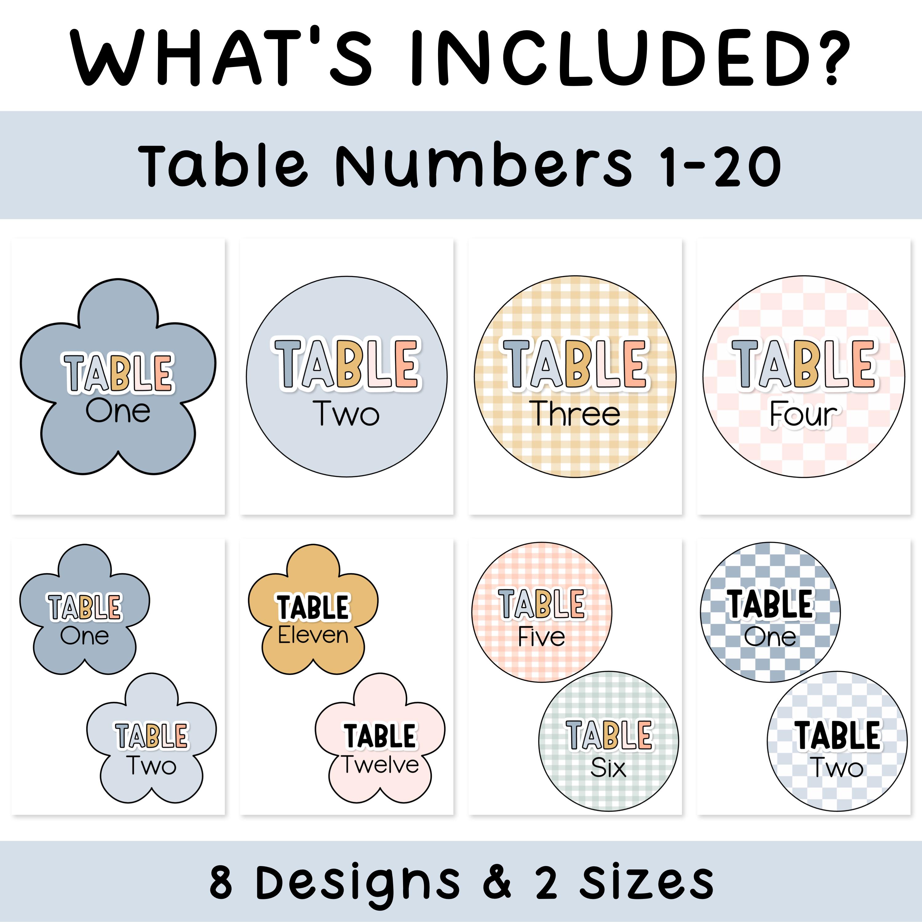 Boho Table Number Signs & Editable Labels for Notebooks, Book Bins ...