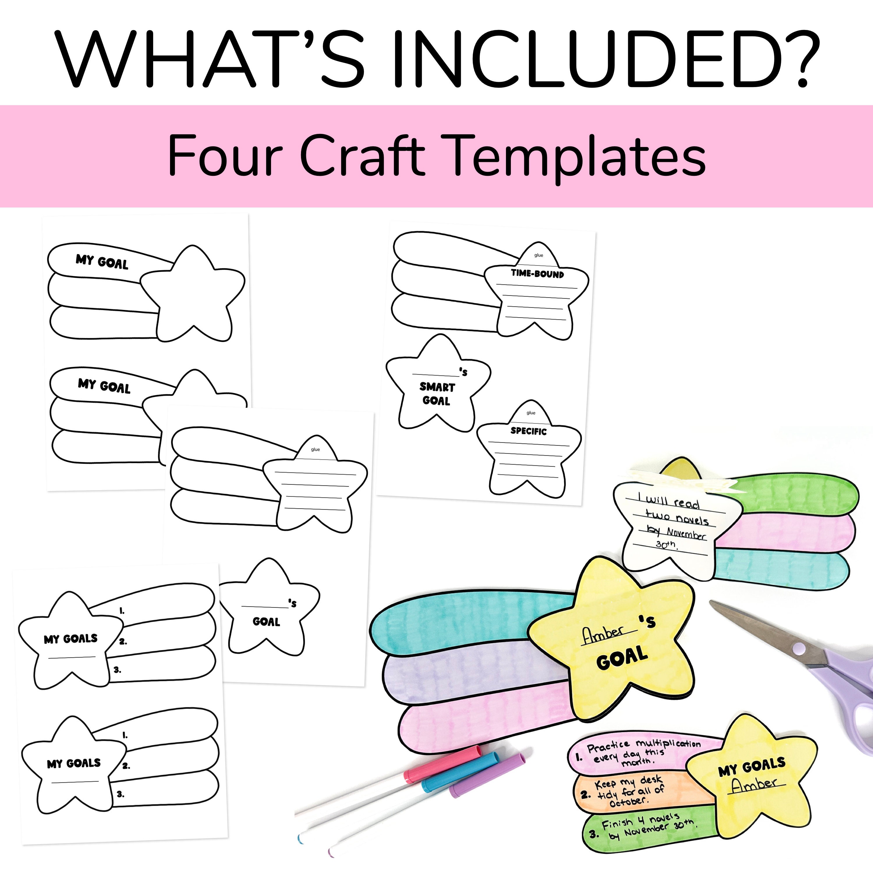 Shooting Star Goal Craft for Students Including SMART Goals for Goals Bulletin Board - Etsy