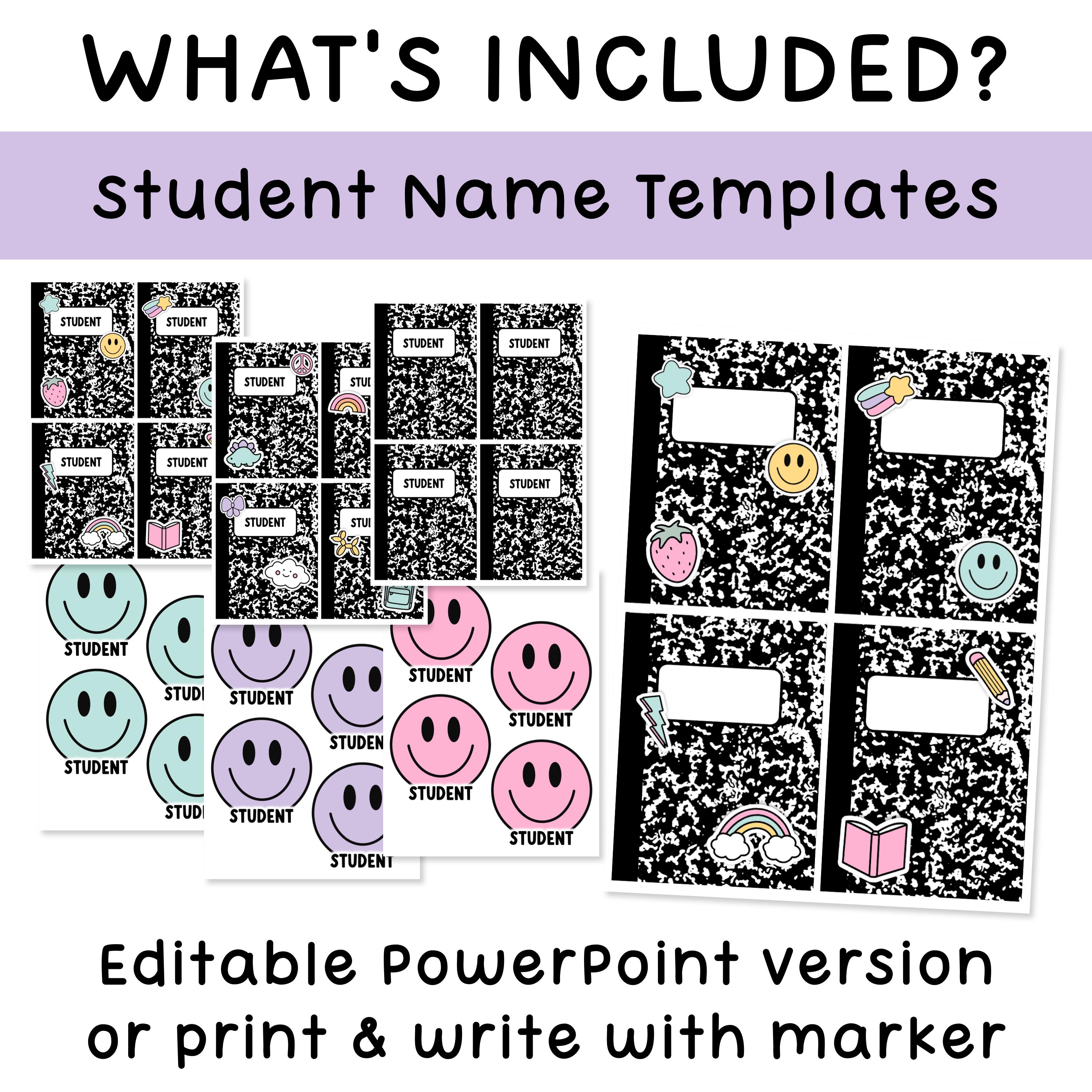 Welcome Back to School Bulletin Board for Pastel & Composition Notebook ...