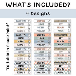 Boho Daily Schedule Cards - Editable Visual Schedule & Class Schedule ...