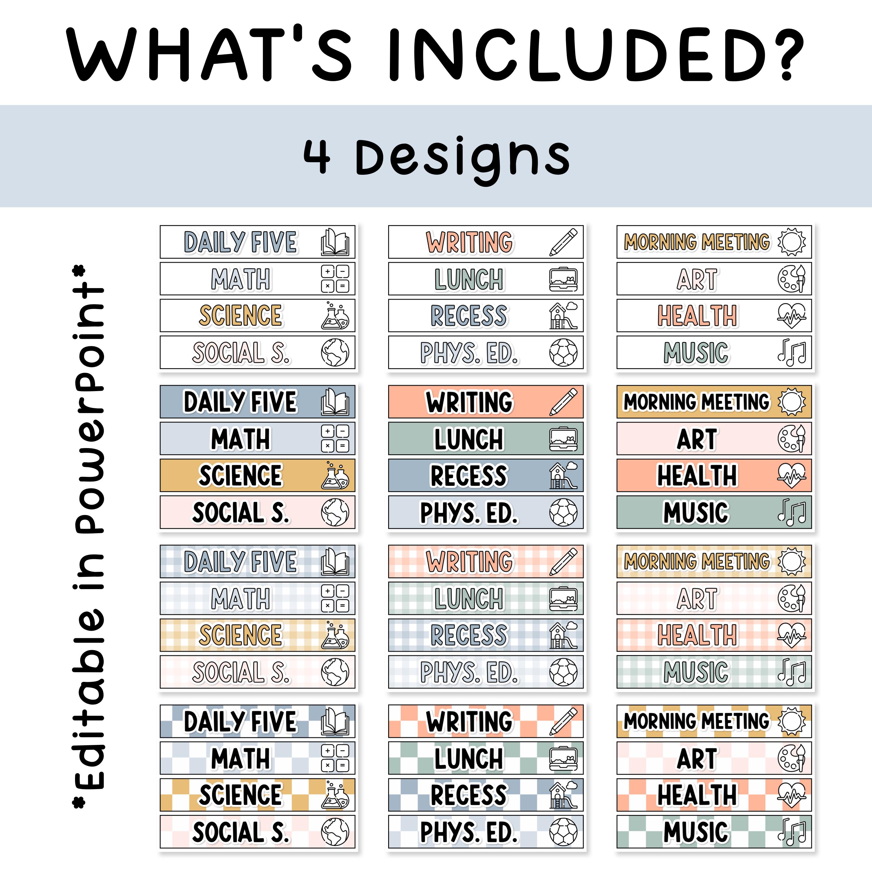 Boho Daily Schedule Cards - Editable Visual Schedule & Class Schedule ...