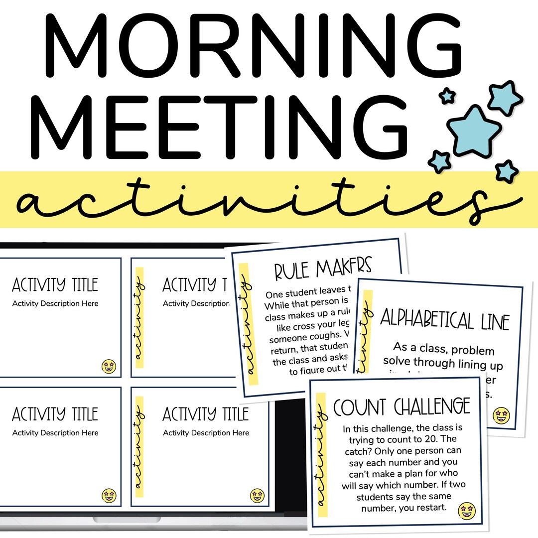 Morning Meeting Activities With Editable Morning Meeting Cards in ...