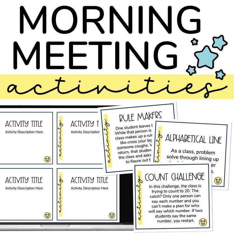 Morning Meeting Activities With Editable Morning Meeting Cards in ...