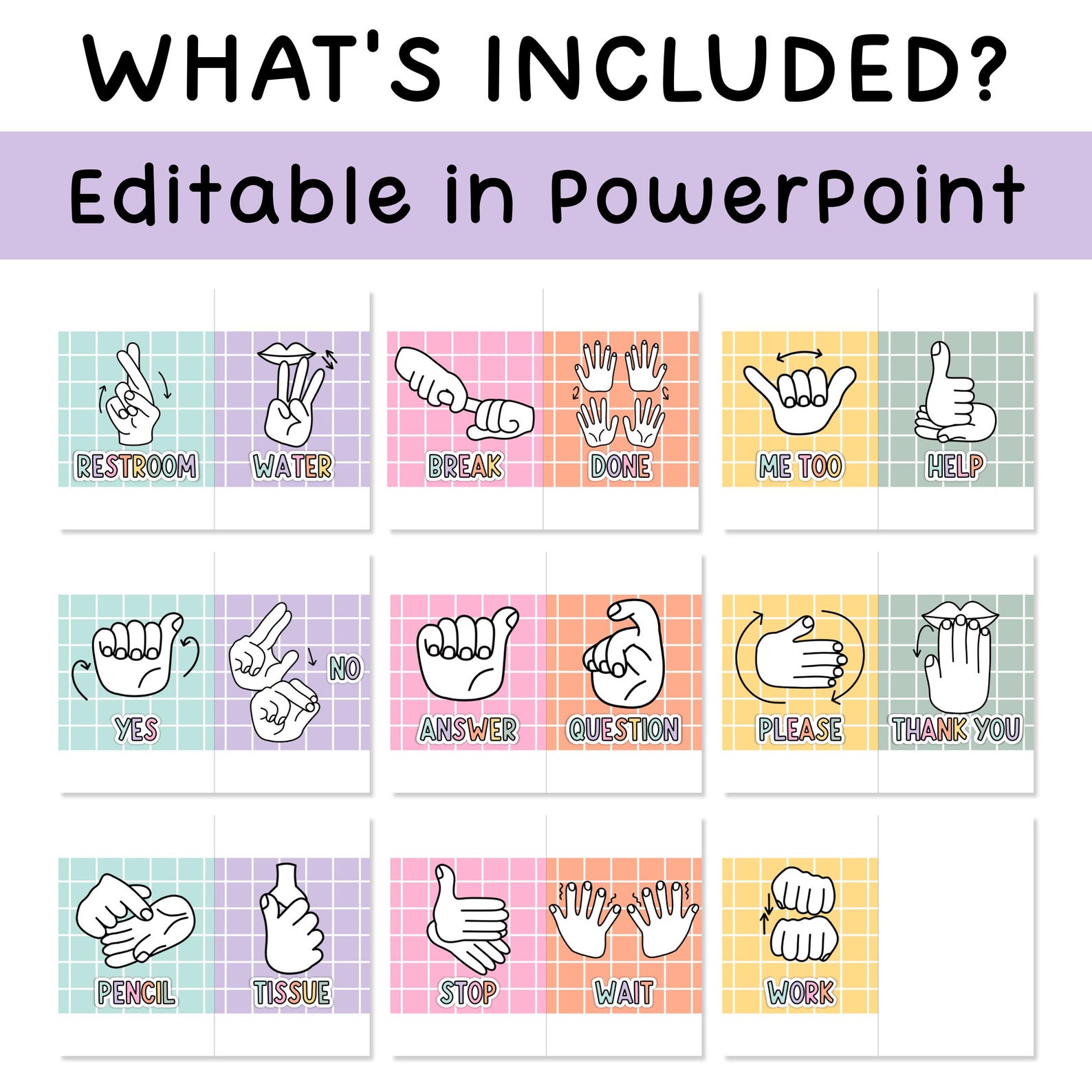 Composition Hand Signal Posters & ASL Sign Language Hand Signals ...