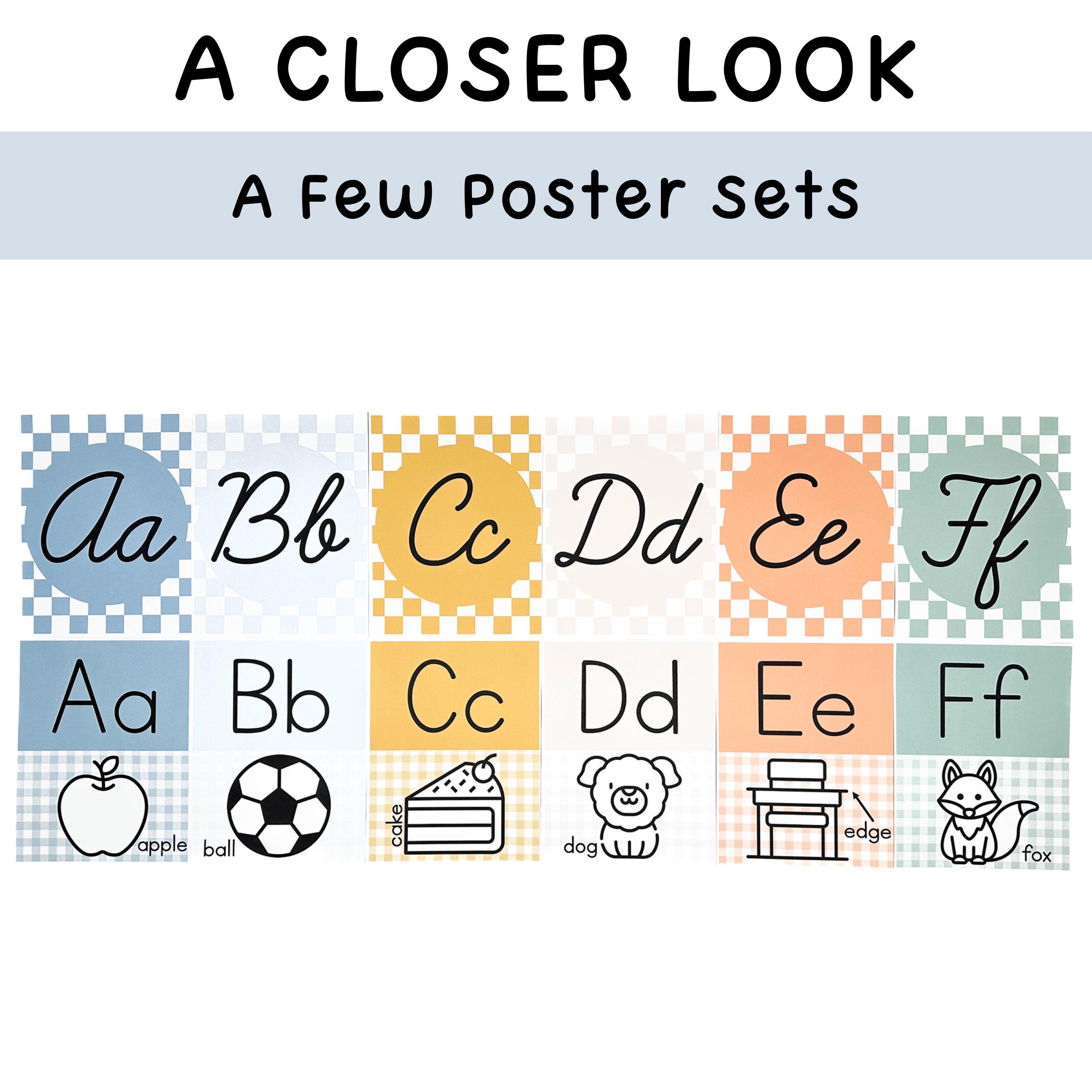 Boho Alphabet Posters & Cursive Alphabet Posters Including ASL Alphabet ...