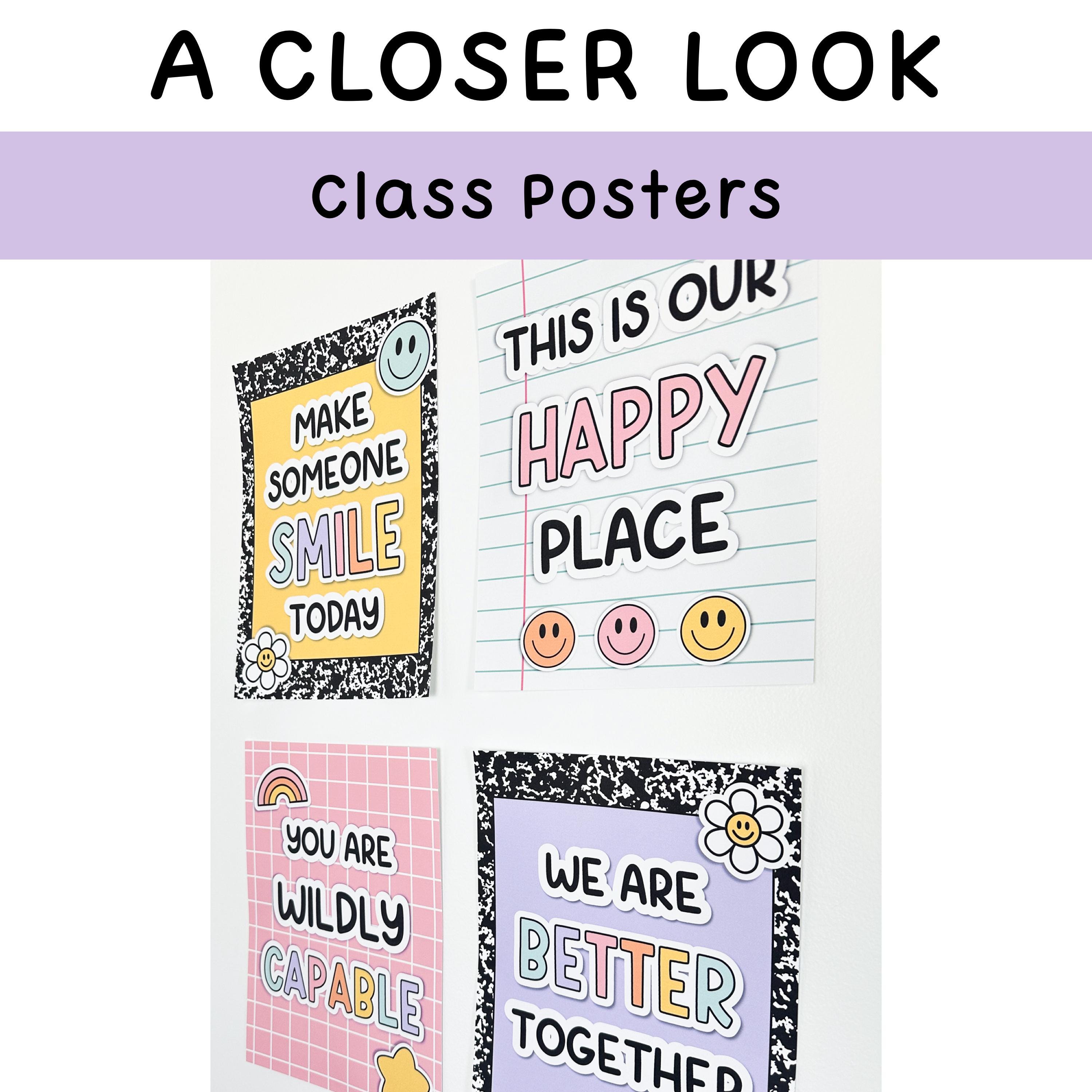 Composition Notebook Posters, Pastel & Composition Notebook Classroom ...